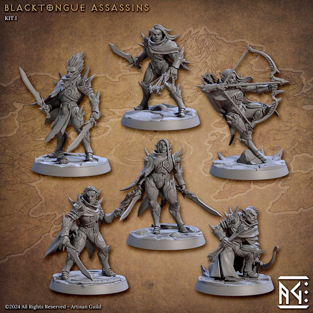 Assassin Miniatures | Blacktongue Assassins | Fantasy D&D Miniature ...